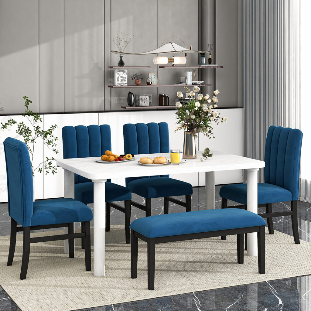 Modern Design Dining Table Set With Beautiful Color Scheme.