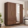 Modern Wooden Wardrobe Latest Design With Polish theme Work.